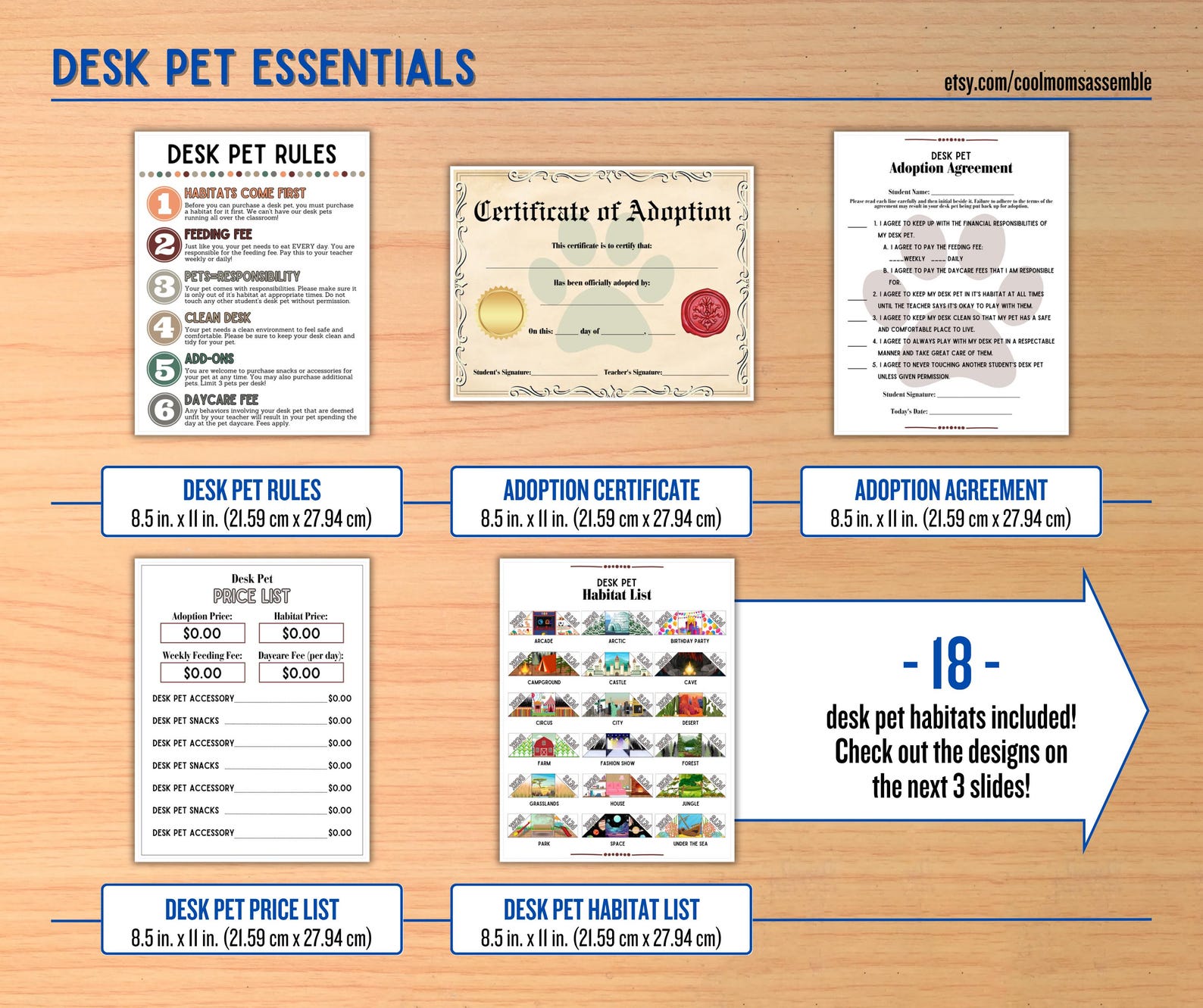 Desk Pet & Classroom Financing Starter Kit- Desk Pet Habitats- Desk Pet ...