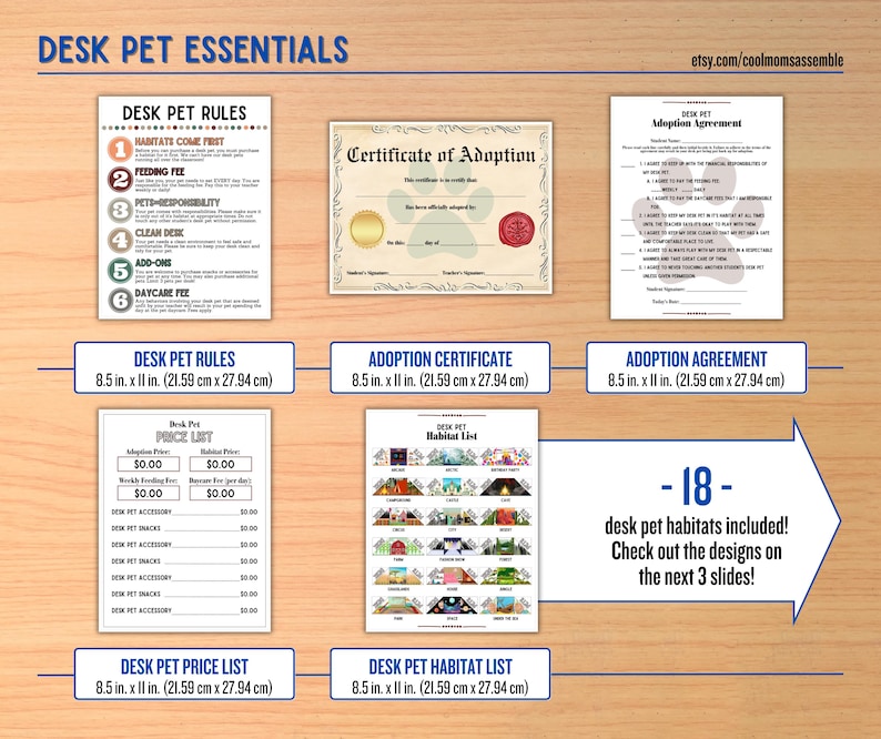 Desk Pet & Classroom Financing Starter Kit- Desk Pet Habitats- Desk Pet ...