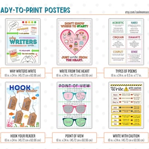 Writing Posters Classroom Decor Bundle- Grammar Posters- Teacher ...