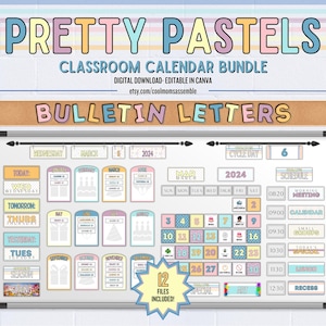 Pretty Pastels Classroom Calendar Bundle- School Calendar Bundle ...