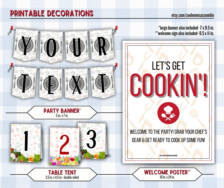 Culinary Birthday Bundle Chef Birthday Party Culinary Party Games ...
