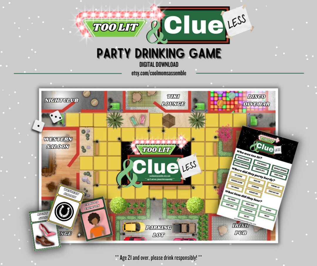 Too Lit & Clueless Drinking Game Digital Download Bachelorette Party ...