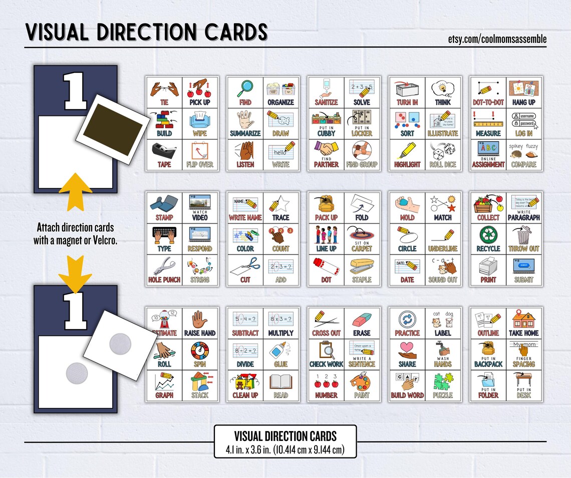 Visual Directions & Supplies Needed Classroom Decor Kit- Visual ...