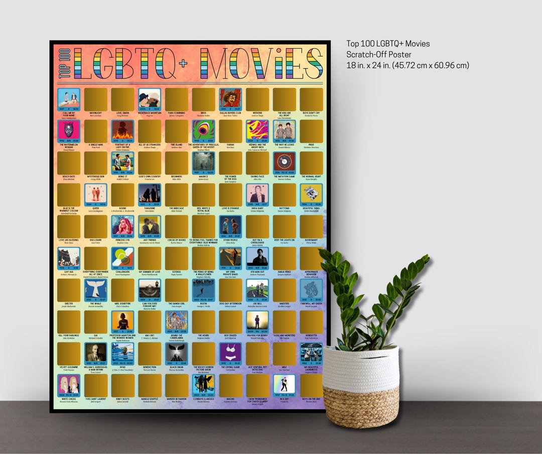 Top 100 LGBTQ+ Movies Scratch-off Poster- Movie Posters- LGBTQ+ Movies ...