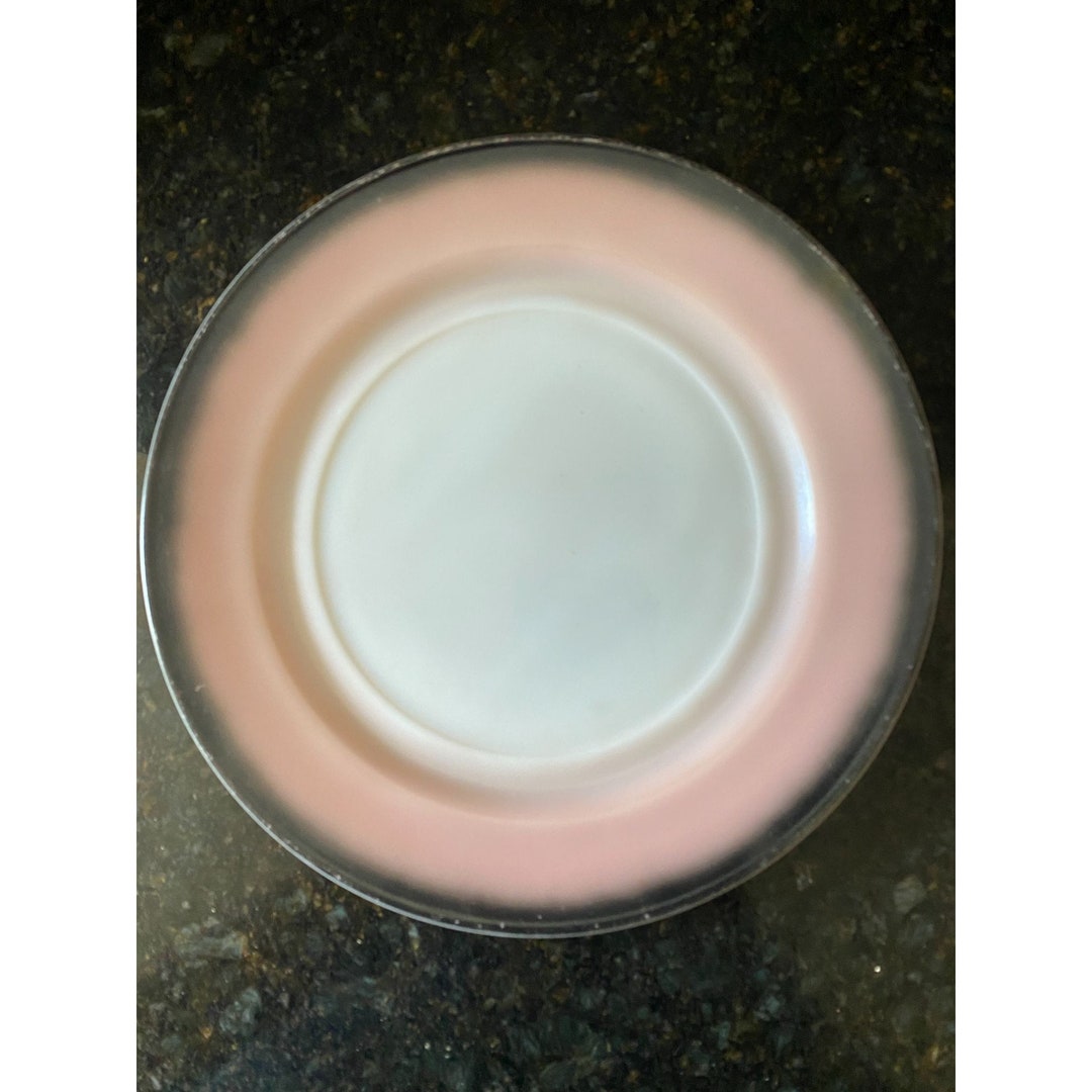 Hazel Atlas Ovide Pink/black/white 9" Dinner Plate, MCM - Etsy