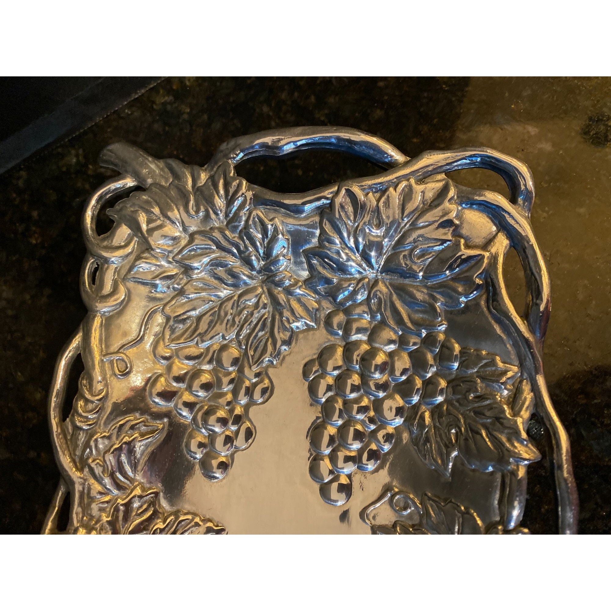 Arthur Court Pewter Rectangular Vines & Grapes Serving Tray - Etsy