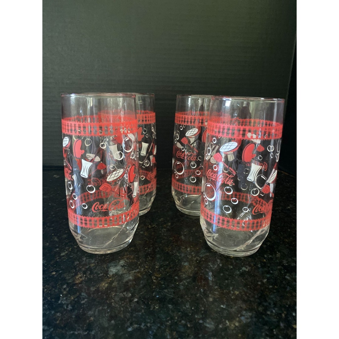 Coca-cola Vintage 12 OZ. Barbeque Glasses (set of 4) - Etsy