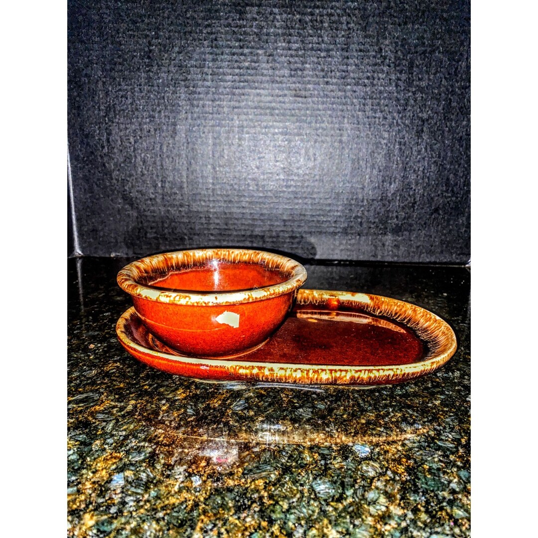 Hull USA Soup and Cracker Bowl/plate, Ovenproof - Etsy