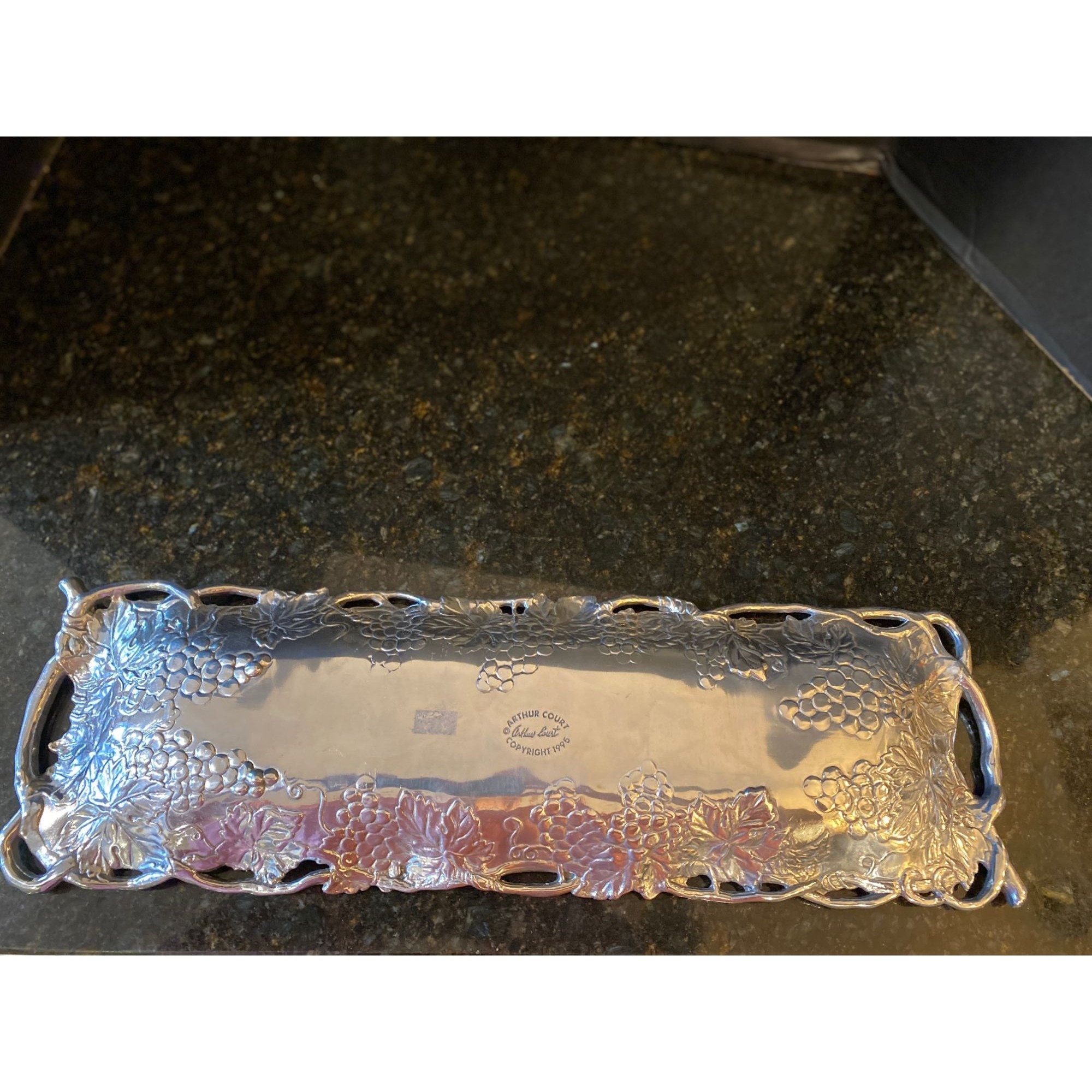 Arthur Court Pewter Rectangular Vines & Grapes Serving Tray - Etsy