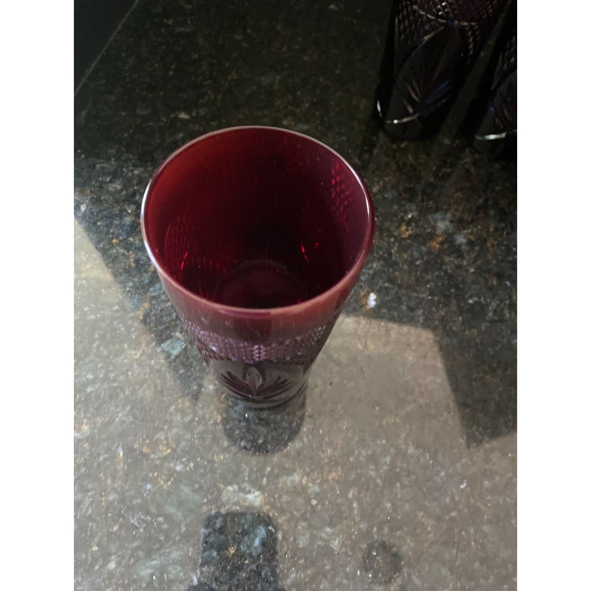 Ruby Red Thick Glassware qty. 5 - Etsy