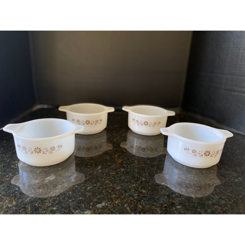 Dynaware, Pyr-o-rey, Milk Glass Brown Daisy Casserole Dishes, Vintage ...
