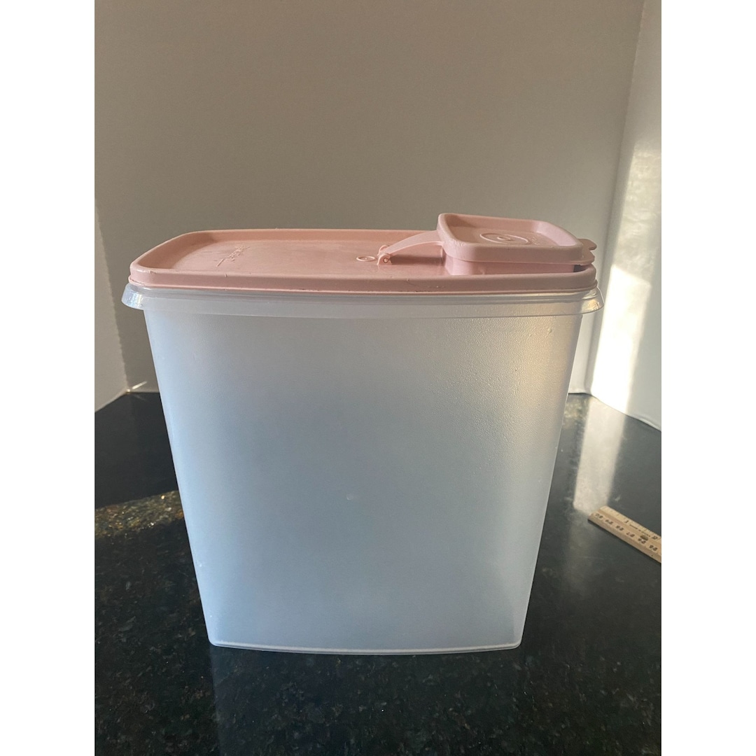 Vintage TUPPERWARE Rectangular Modular Mate #1588-1 With Pink Flip Top ...