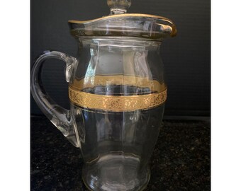 Gold Rimmed Pitcher - Etsy