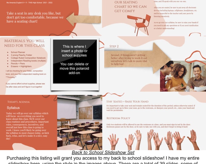 Back to School Slideshow Set Slideshow Template Boho | Etsy