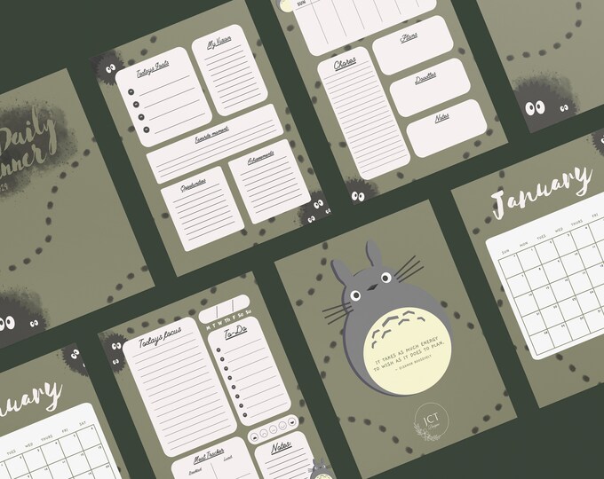 Studio Ghibli Soot Sprites Printable Weekly Planner Digital and Instant ...