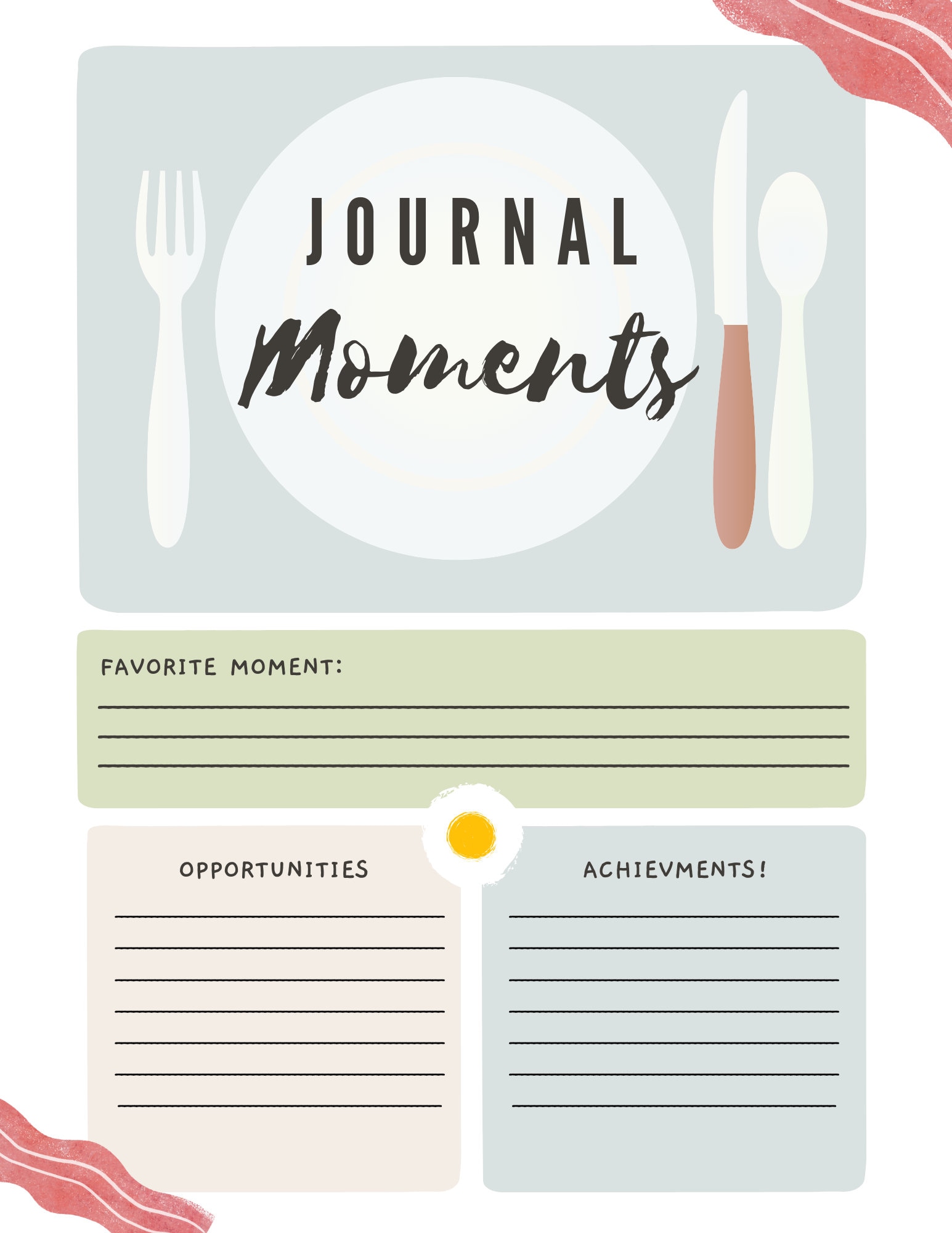 Breakfast Themed Daily Planner - Template - Etsy
