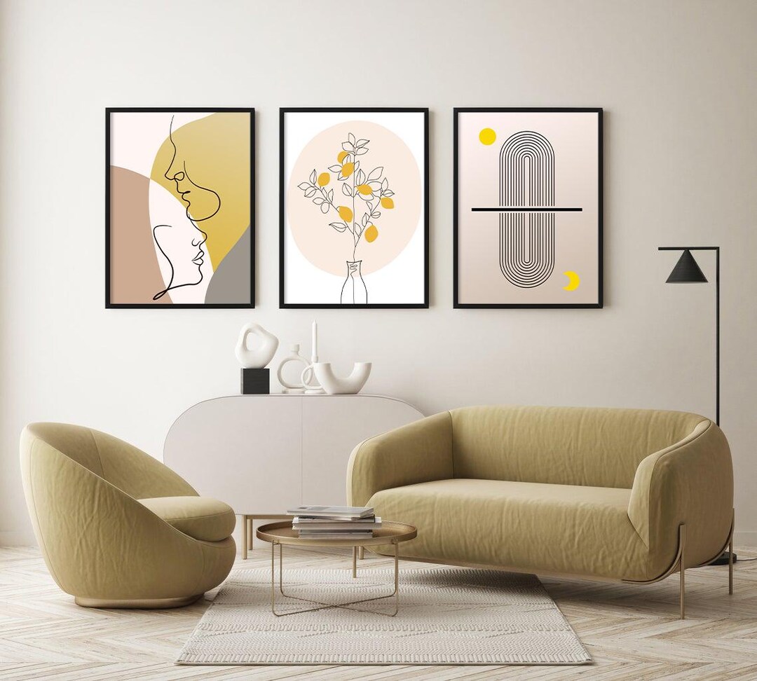 Modern Abstract Line Art Set of 3 Prints - Etsy