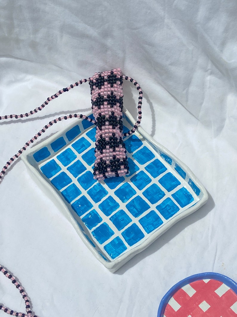 Swimming Pool Trinket Tray Unique Hand Painted Clay Display - Etsy