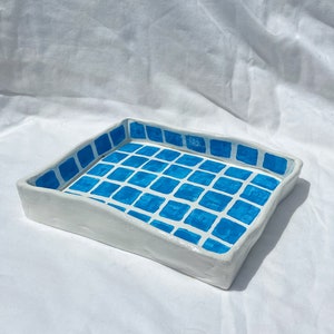 Swimming Pool Trinket Tray Unique Hand Painted Clay Display - Etsy