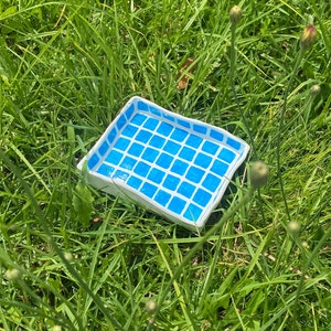 Swimming Pool Trinket Tray Unique Hand Painted Clay Display - Etsy