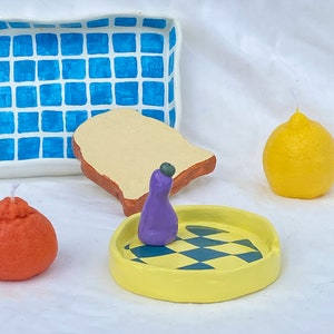 Checkered Ash Tray Unique Hand Painted Ash Holder / Trinket - Etsy