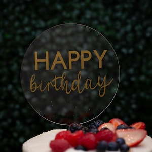 Birthday Cake Topper, Happy Birthday Cake Sign, Personalized Birthday ...