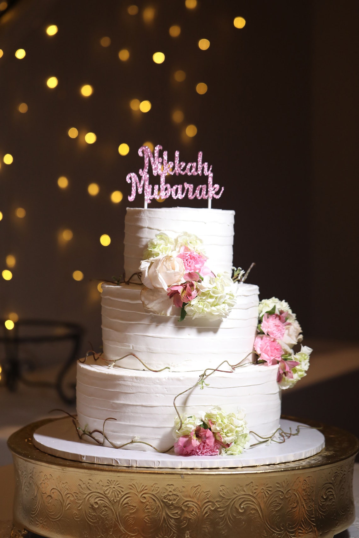 Custom Nikkah Mubarak Cake Topper, Personalized Custom Glitter Wedding ...
