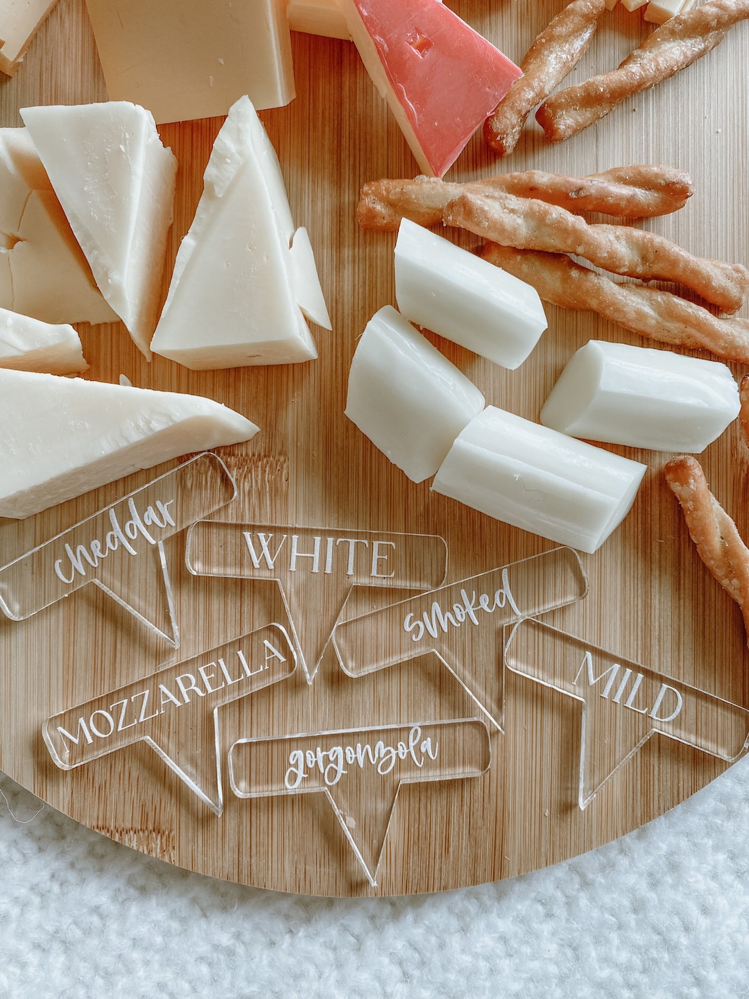 Acrylic Cheese Markers Set, Custom Round Cheese Markers, Reusable ...