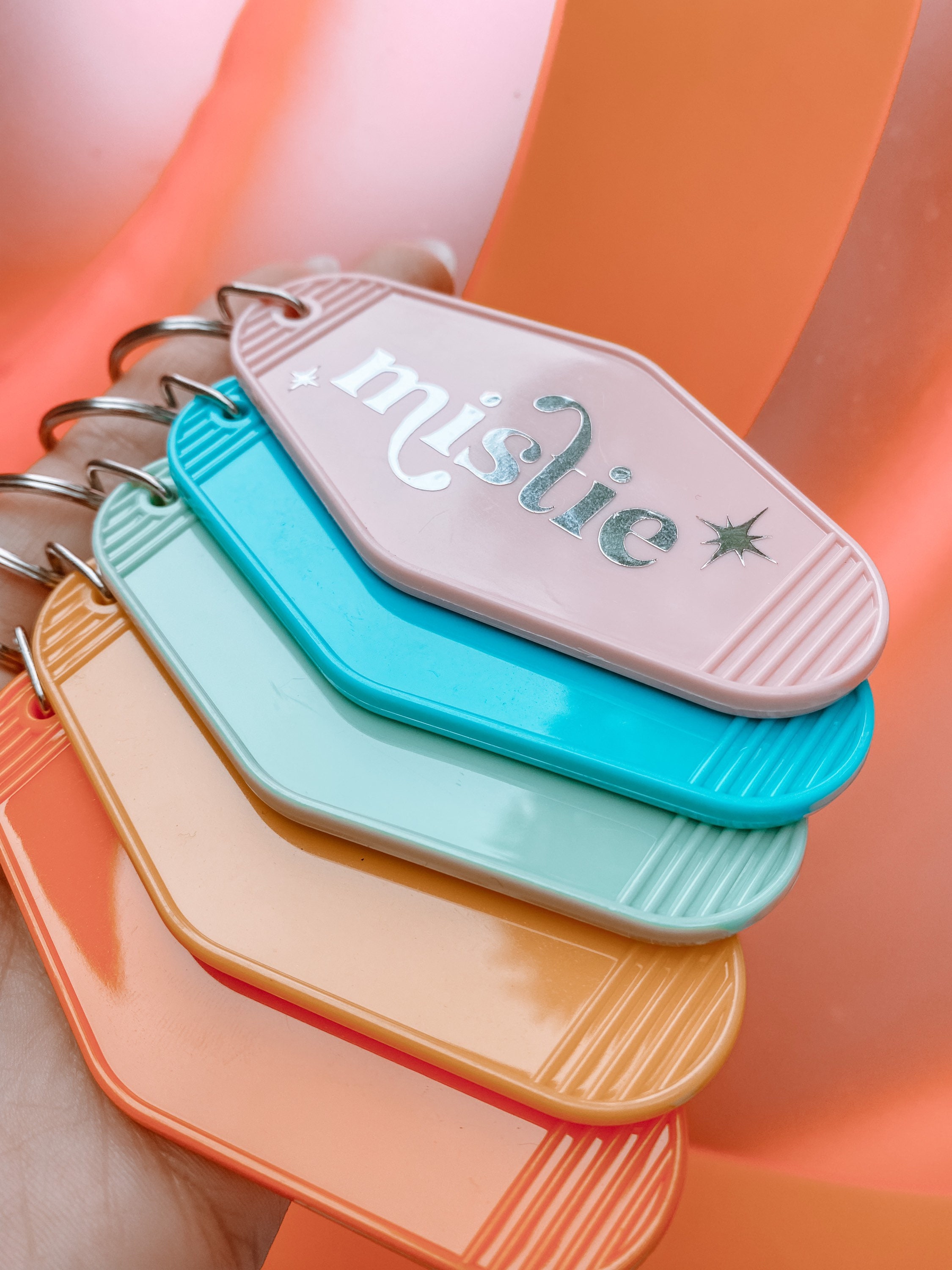 Personalized Keychain Retro Motel Keychain Colorful - Etsy