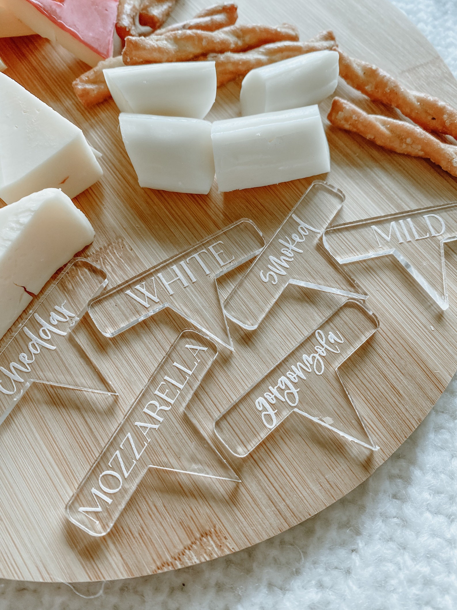 Acrylic Cheese Markers Set, Custom Round Cheese Markers, Reusable ...