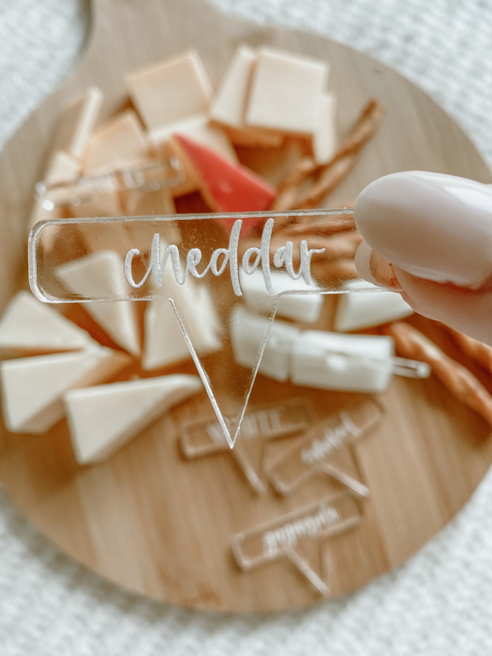 Acrylic Cheese Markers Set, Custom Round Cheese Markers, Reusable ...
