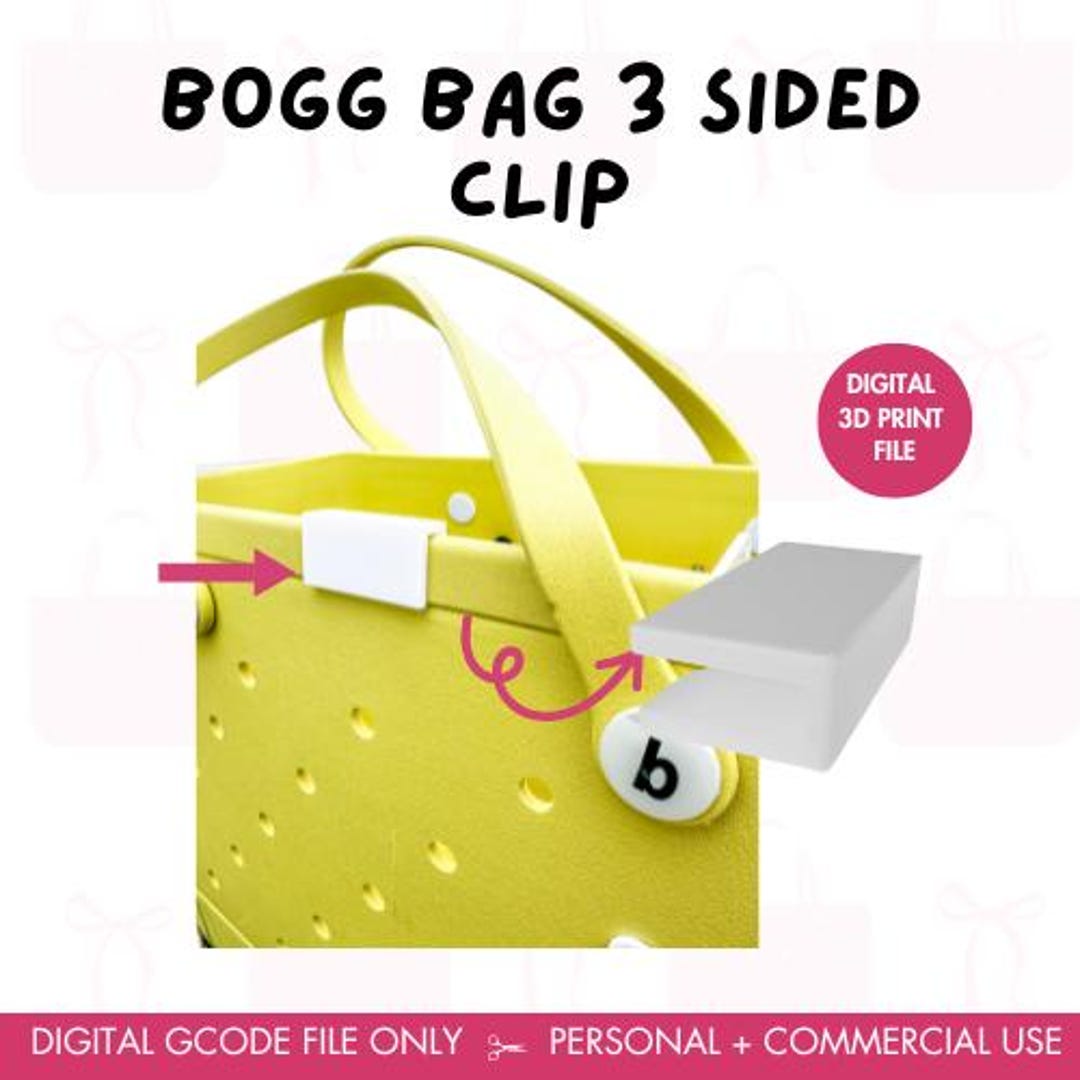 DIGITAL FILE – 3D Three-sided Name Plate Clip for Bogg Bag Handle or ...