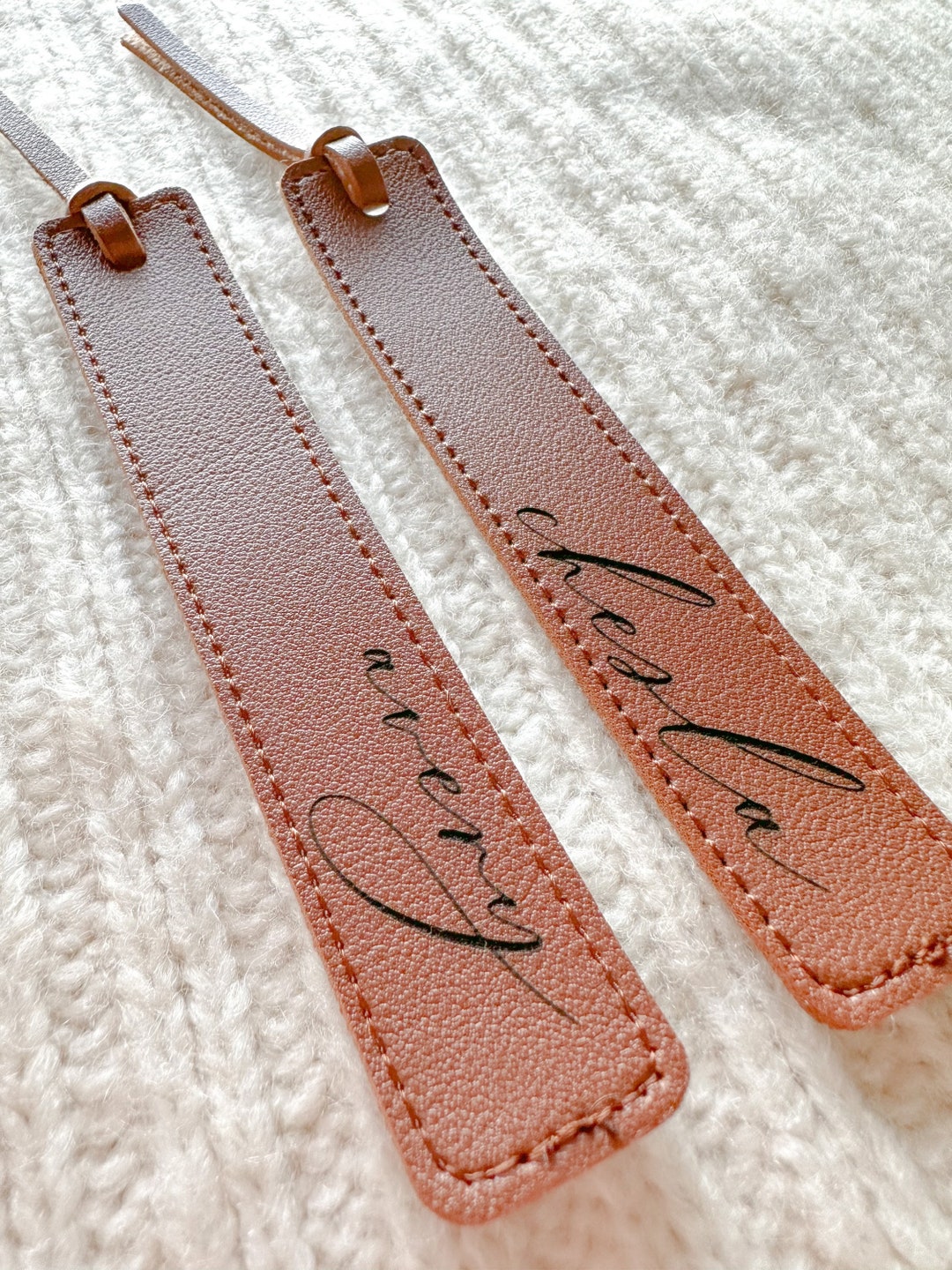 Personalized Engraved Leather Bookmark, Reader Gift, Name Bookmark ...