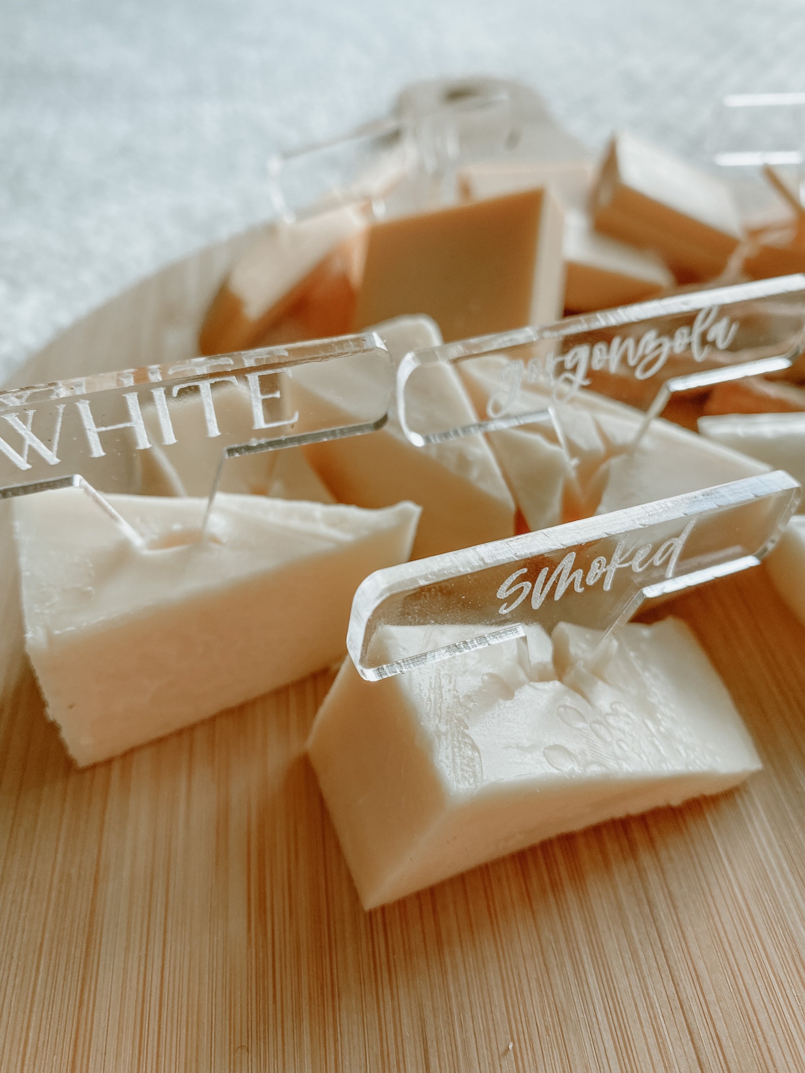 Acrylic Cheese Markers Set, Custom Round Cheese Markers, Reusable ...