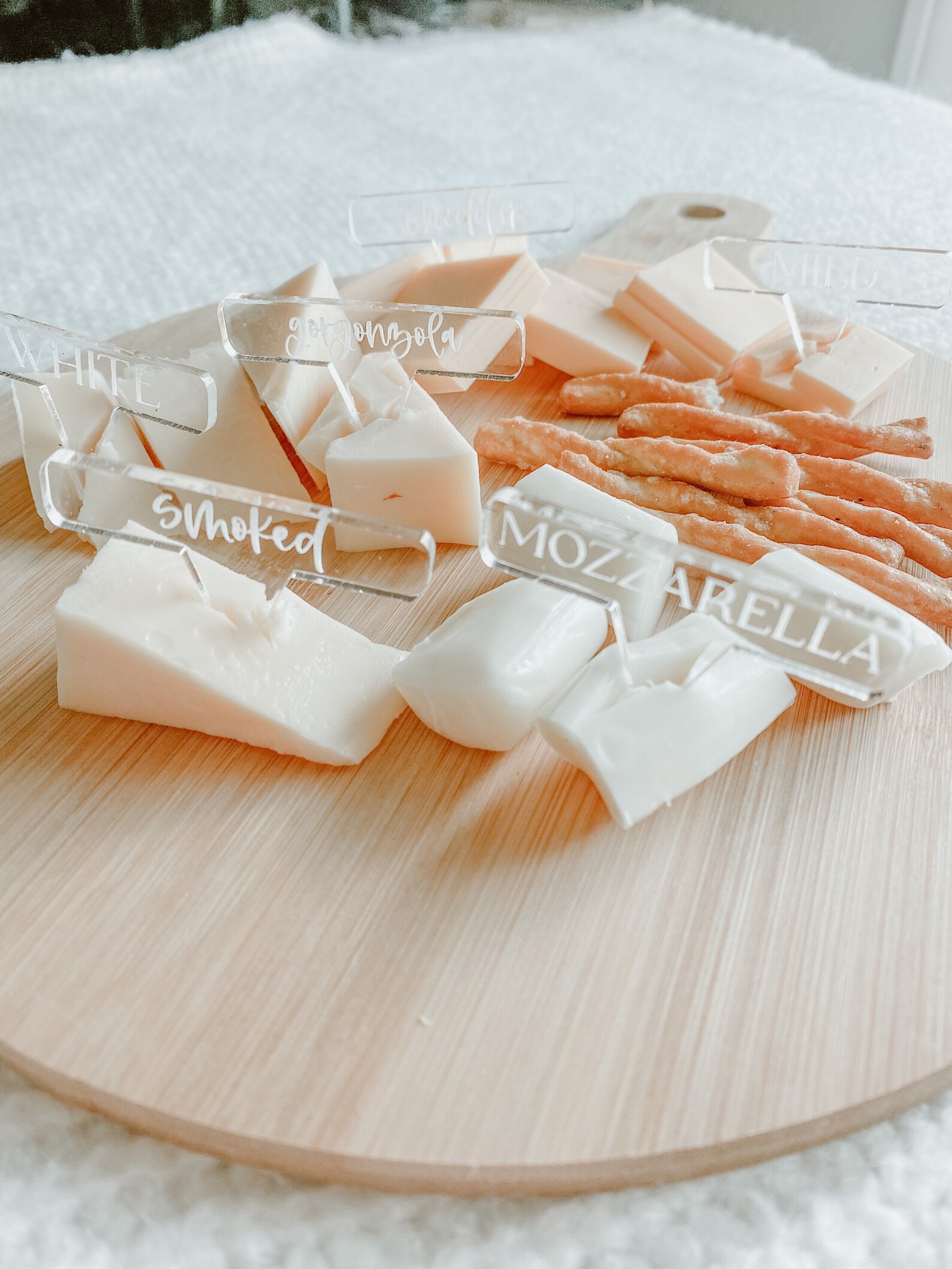 Acrylic Cheese Markers Set, Custom Round Cheese Markers, Reusable ...