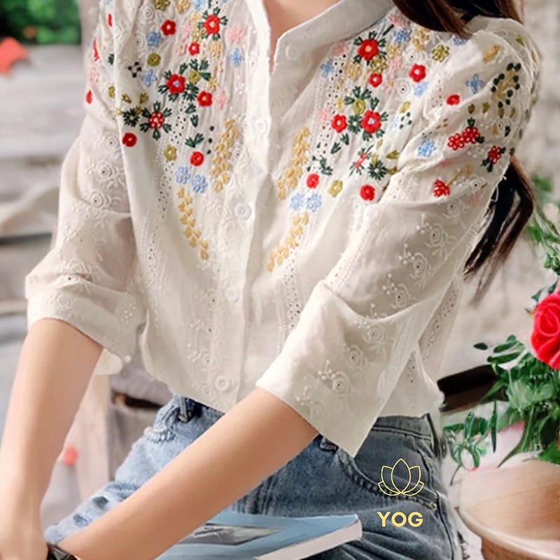 Womens Embroidered Tops - Etsy