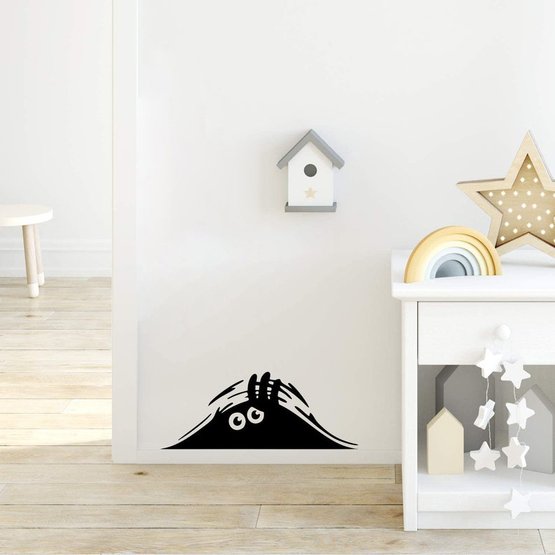 Friendly Peeking Monster Black Art SVG Vector Art Cricut Silhouette - Etsy