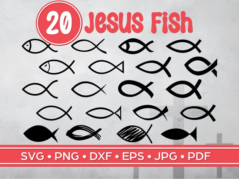 Jesus Fish Christian Svg Commercial Use Crucifix Svg - Etsy