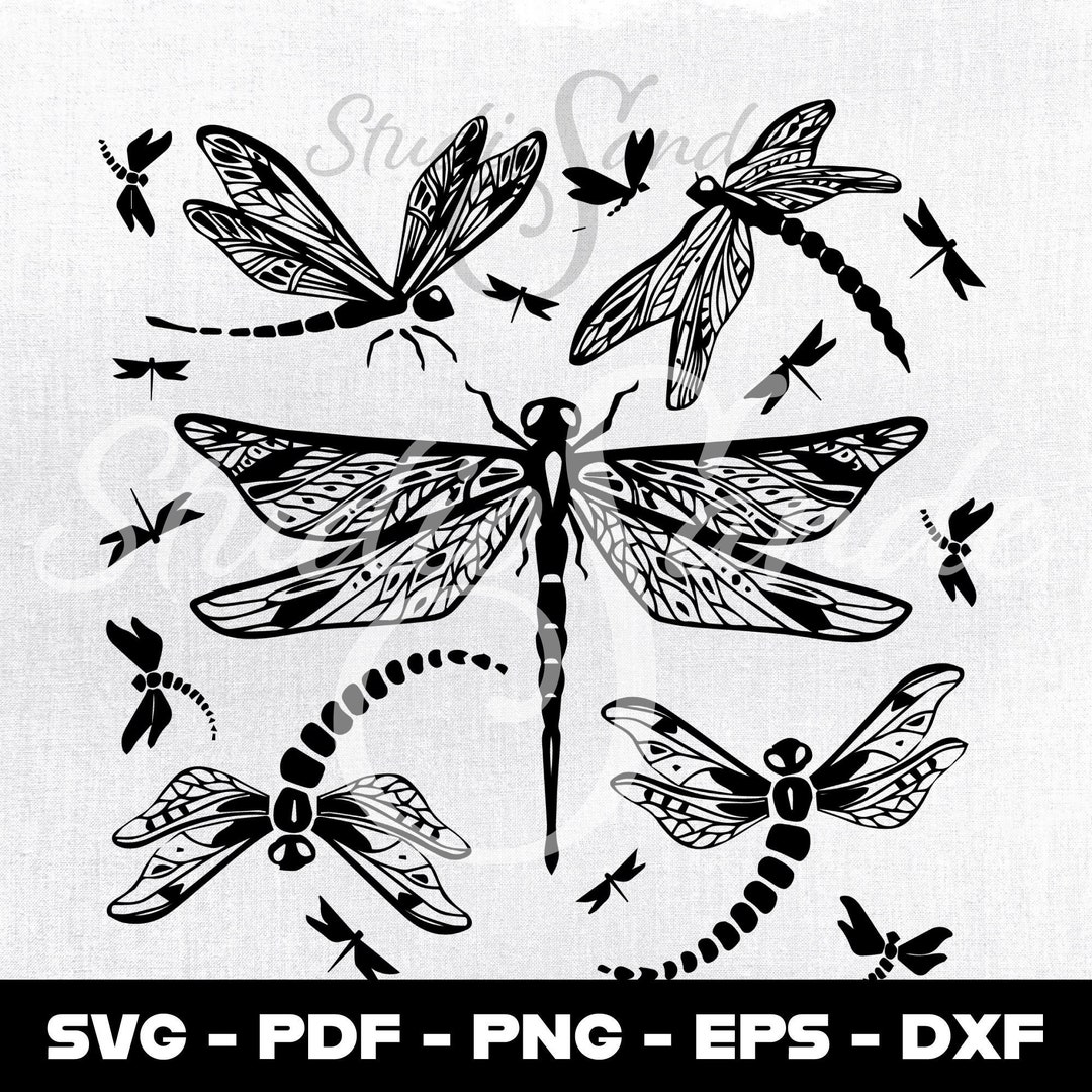 Dragonfly Svg, Silhouette, Print, Fly Svg, Insect Svg, Wings Svg ...