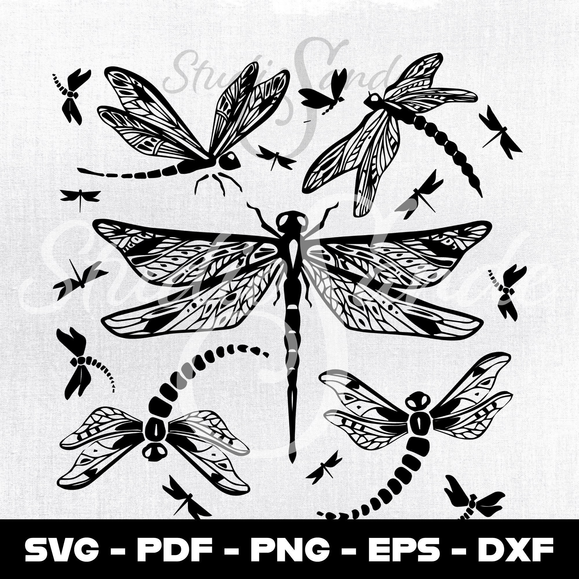 Dragonfly Svg Silhouette Print Fly Svg Insect Svg Wings - Etsy