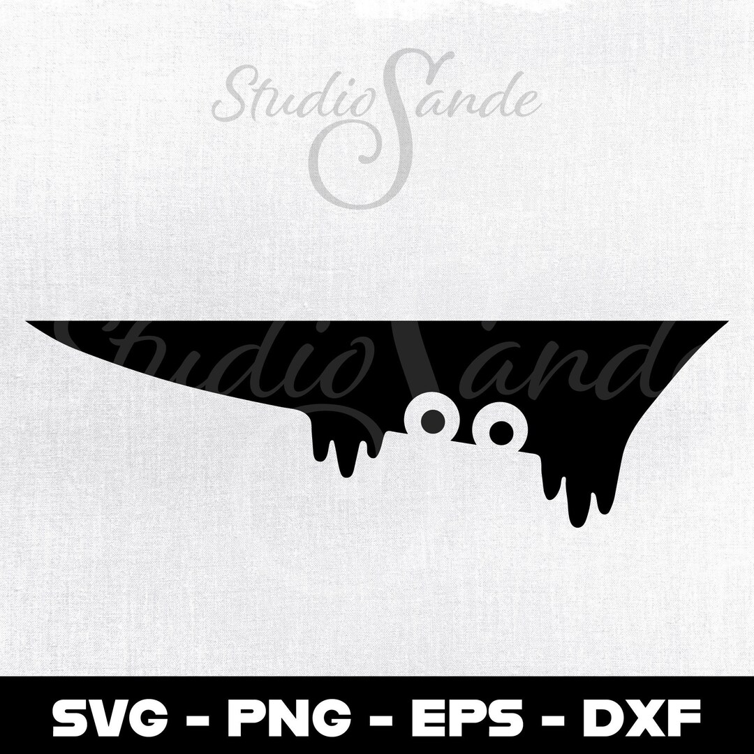 Peeking Monster Black Art SVG Vector Art Cricut Silhouette - Etsy