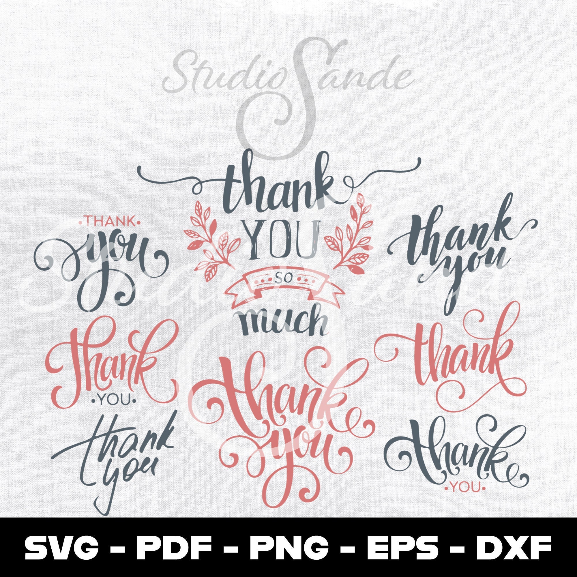 Thank You SVG Png Eps Dxf Pdf Cricut, Silhouette - Etsy