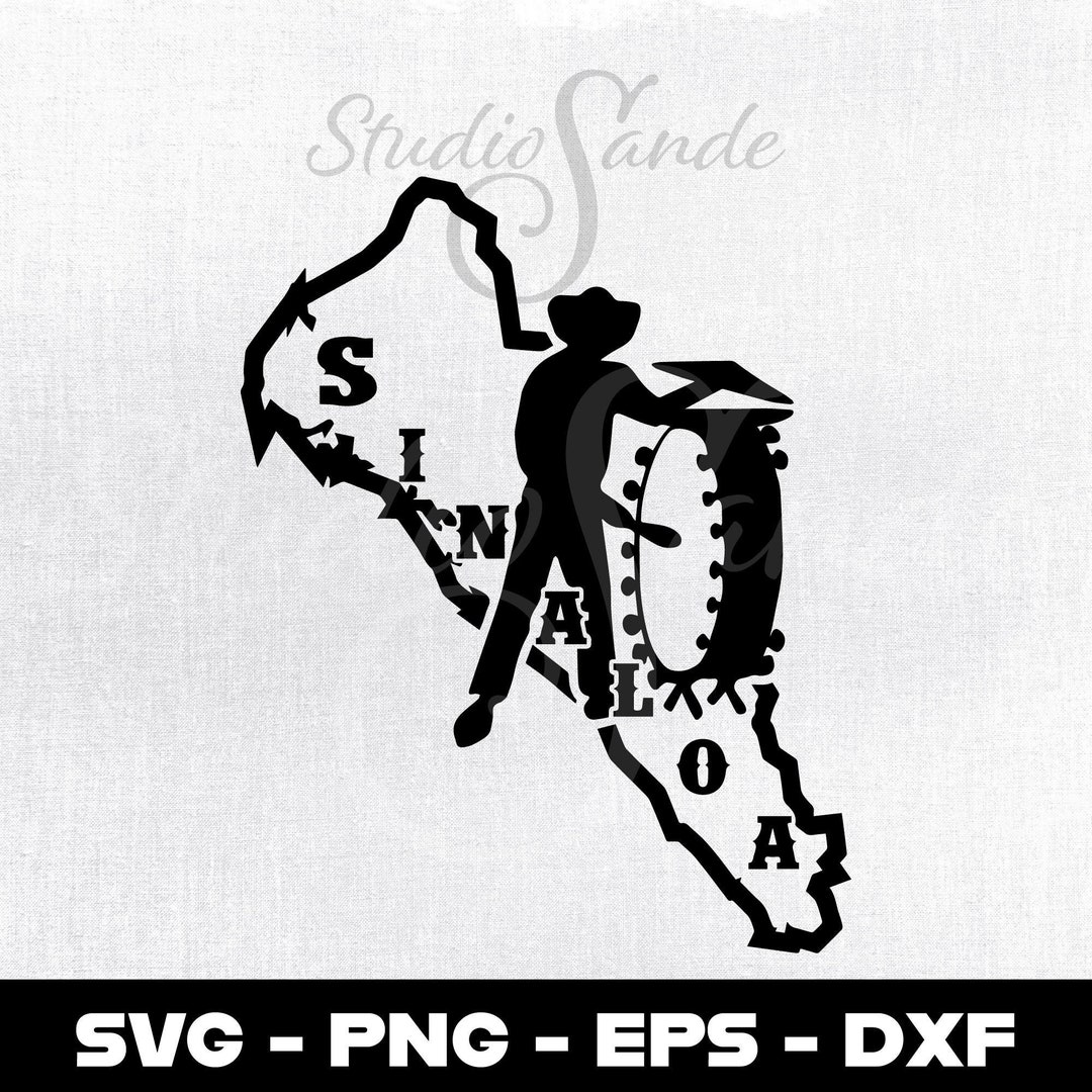 Sinaloa SIN Mexico State Map Tambor Tamborilero SVG Vector PNG Art ...
