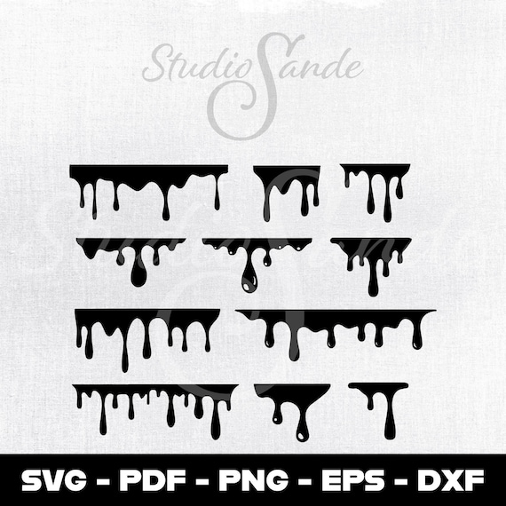 Dripping Borders SVG Png Eps Dxf Pdf Cricut Silhouette | Etsy
