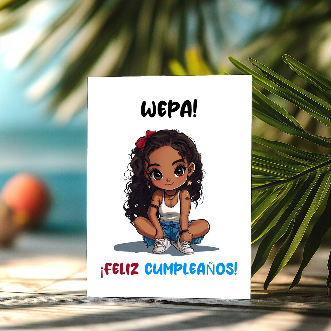 Wepa, Cute Birthday Greeting Card, Puerto Rican Birthday Card, Birthday ...