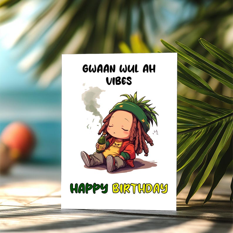 Cute Rastafarian Birthday Card, Funny Birthday Card With Rasta Baby ...