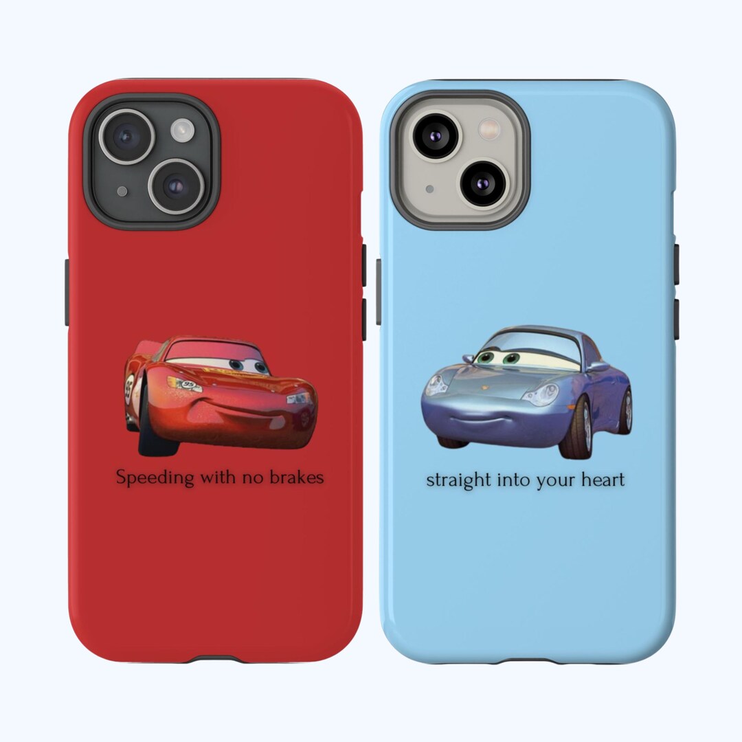 Lightning Mcqueen and Sally Couples Phone Cases, Pixar Cartoon Gift ...