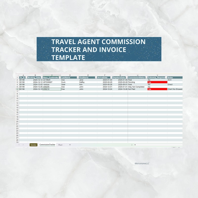 Travel Agent Excel Template - Etsy