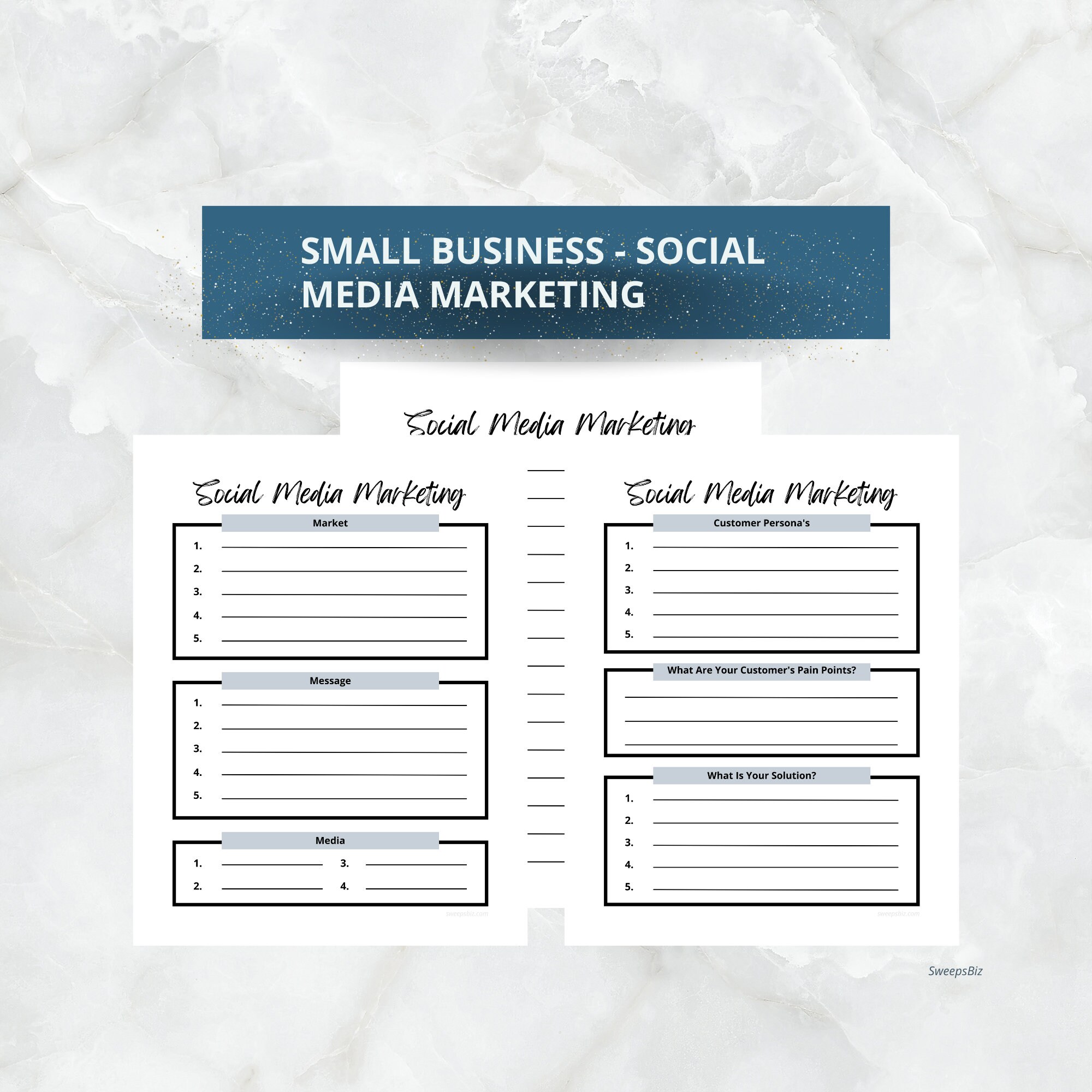 Social Media Strategy Forms for Small Businesses in PDF Format, Social ...