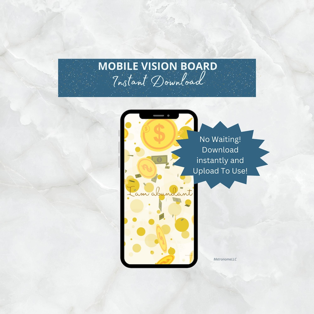 Mobile Vision Board | Instant Download | Abundance Affirmation ...